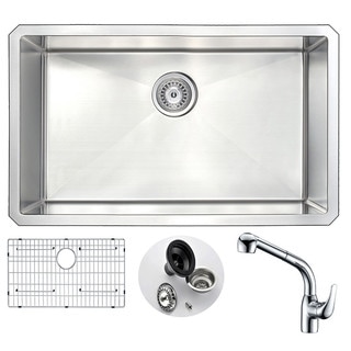 ANZZI Vanguard 30" Undermount Single Bowl Kitchen Sink with Chrome ...