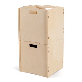 Stackable Wood Cube Storage Boxes - Bed Bath & Beyond - 13786583