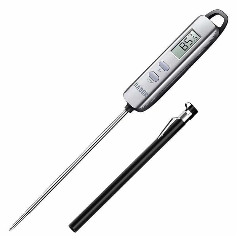 Stainless Steel Digital Cooking Thermometer - grey - Overstock - 13786945