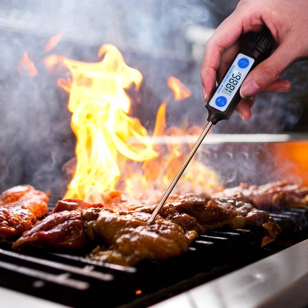 Black Stainless Steel Digital Kitchen Thermometer - Overstock - 13786962