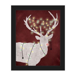 Christmas Light Rudolph Red Framed Canvas Wall Art - Bed Bath & Beyond ...