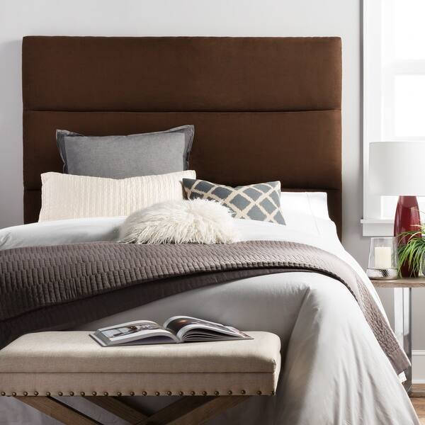 Humble + Haute Hereford Chocolate Suede Upholstered Headboard - Bed ...