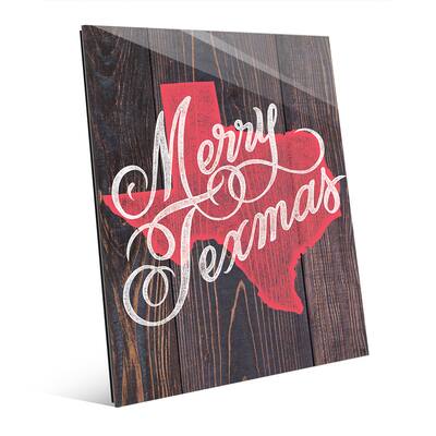 Merry Texmas in Red on Wood Wall Art on Acrylic - Overstock - 13848702