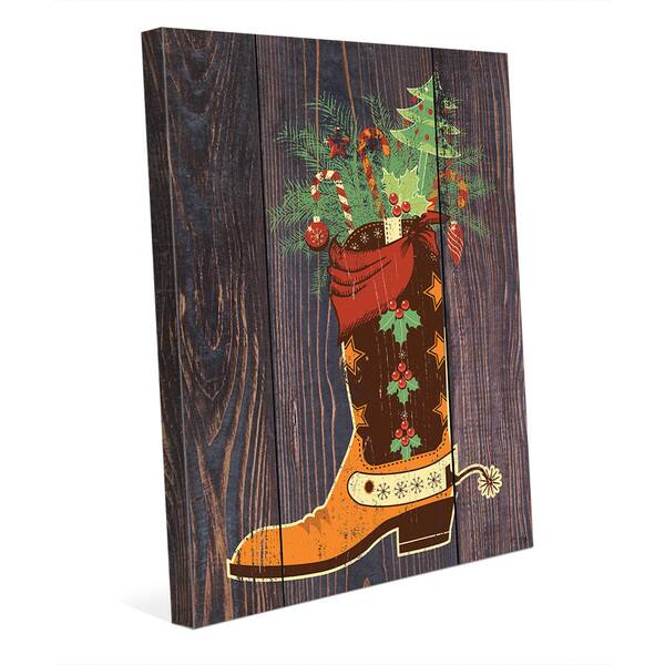 Cowboy Boot Stocking Stuffer Wall Art on Canvas - Bed Bath & Beyond ...