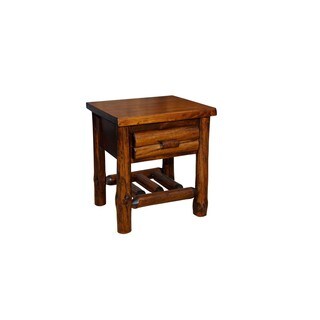 Rustic Pine Half Log End/Side Table - Bed Bath & Beyond - 13850696