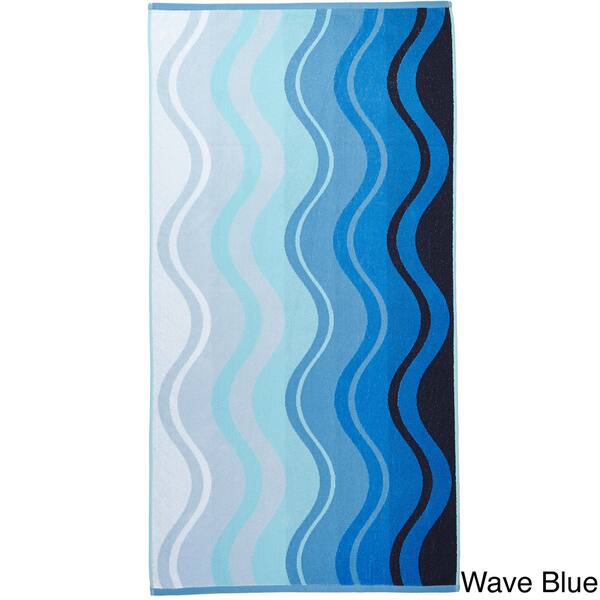 Jacquard Woven Turkish Terry Cotton Beach Towel - Multiple Patterns ...