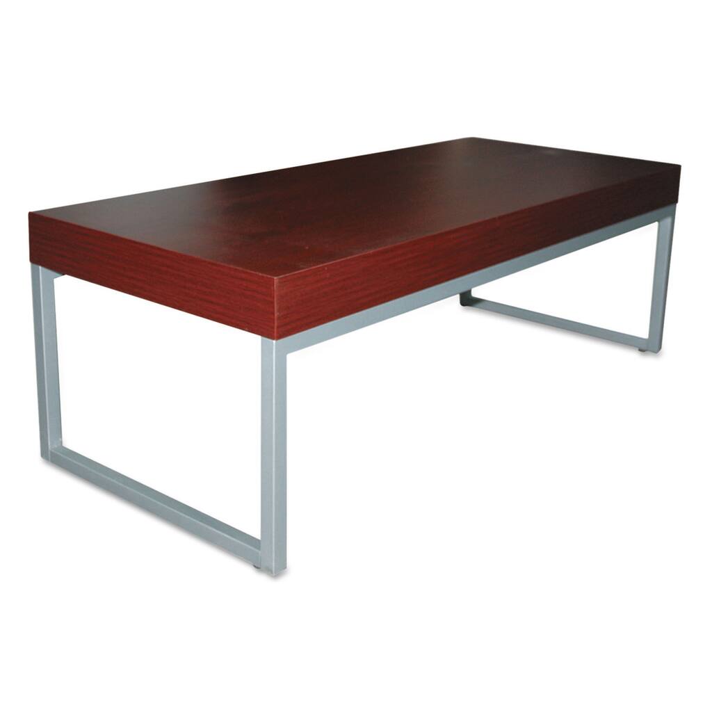 Alera Contemporary Mahogany Silver Coffee Table - Overstock - 13929480