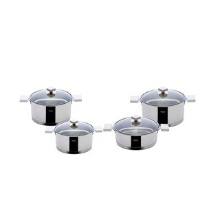 Milan Ivory Stainless Steel 9-piece Cookware Set by Hisar - Bed Bath ...