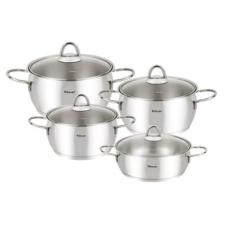 Mercury Stainless Steel 8-piece Cookware Set by Hisar - Bed Bath ...