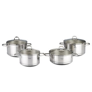 Rio 8-piece Stainless Steel Cookware Set by Hisar - Bed Bath & Beyond ...