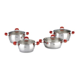 Monaco Red Stainless Steel 9-piece Cookware Set by Hisar - Bed Bath ...