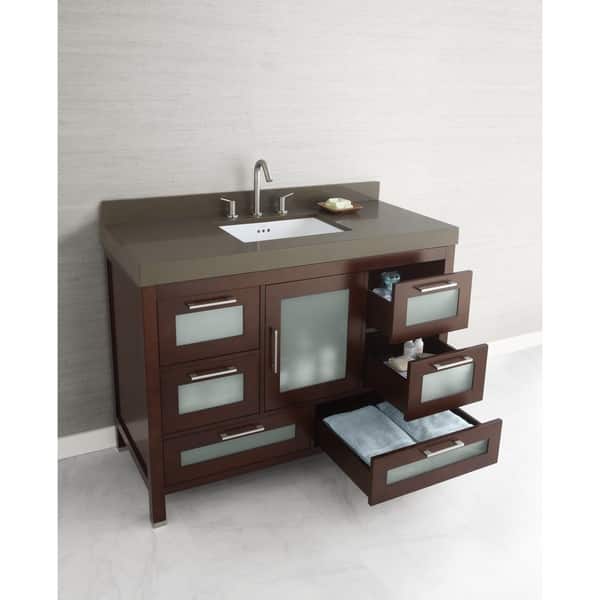 Ronbow Athena 48-inch Bathroom Vanity Set in Dark Cherry, Quartz ...