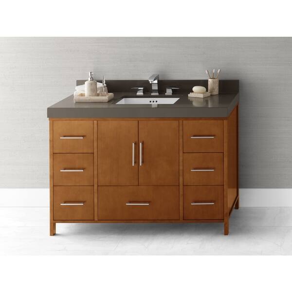 Ronbow Juno 48-inch Bathroom Vanity Set in Cinnamon, Quartz Countertop ...