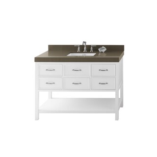 Ronbow Newcastle 48-inch Bathroom Vanity Set in White, Quartz ...