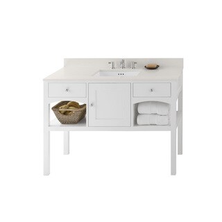Ronbow Langley 48-inch Bathroom Vanity Set in White, Quartz Countertop ...