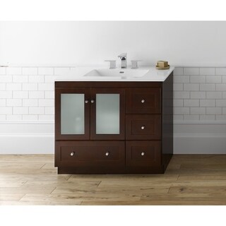 Ronbow Shaker 36-inch Bathroom Vanity Set in Dark Cherry with Ceramic ...
