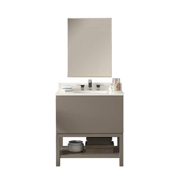 Ronbow Jenna 31-inch Bathroom Vanity Set in Blush Taupe with LED Mirror ...
