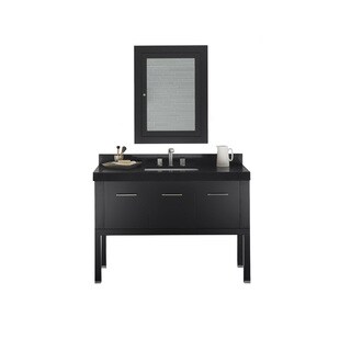 Ronbow Calabria 48-inch Bathroom Vanity Set in Black with Medicine ...