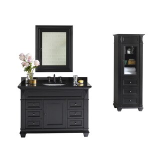 Ronbow Torino 48-inch Bathroom Vanity Set in Antique Black, Medicine ...