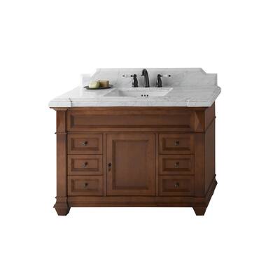 Ronbow Torino 48-inch Bathroom Vanity Set in Colonial Cherry, Marble ...