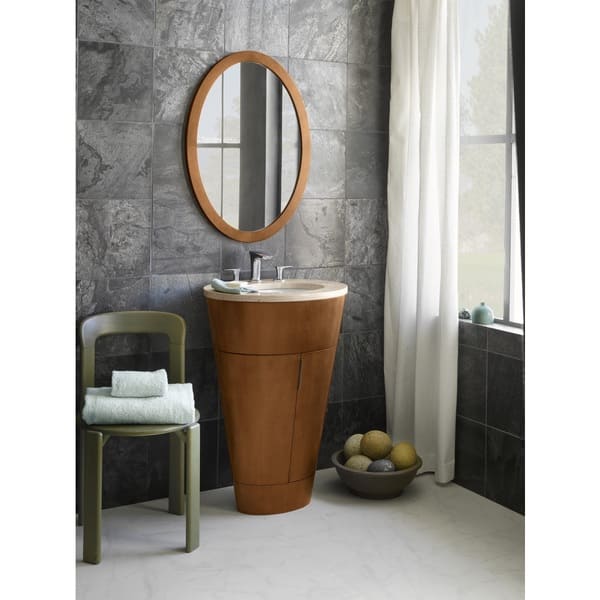 Ronbow Leonie 23-inch Oval Bathroom Vanity Set in Cinnamon with Mirror ...