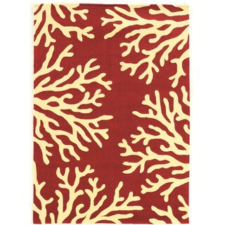 Hand Tufted Le Soliel Clara rust /ivory Polypropylene Outdoor Rug - Bed ...