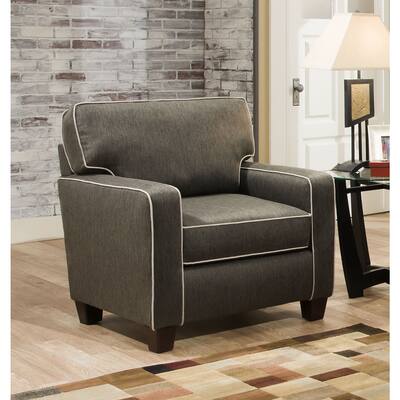 Chloe Charcoal Chair With Contrasting Welt - Overstock - 13990294