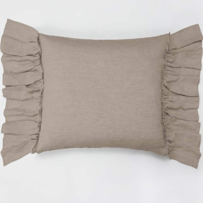 Karina Natural Brown Linen Sham - Overstock - 13990740