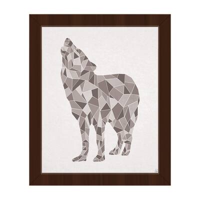 Crystal Wolf On White Framed Canvas Wall Art Print - Overstock - 13994210