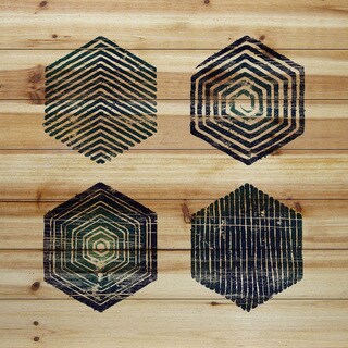 Marmont Hill - Handmade Hexagonal Quad Painting Print on Natural Pine ...