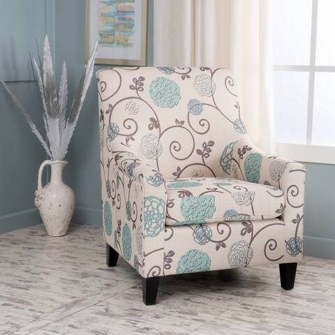 Guyon Floral Fabric Club Chair by Christopher Knight Home - Overstock ...