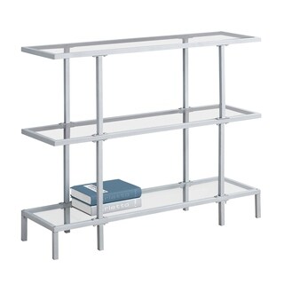 Silvertone Tempered Glass Console 42-inch Accent Table - Bed Bath ...