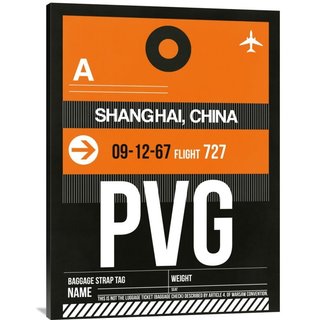 Naxart Studio 'PVG Shanghai Luggage Tag II' Stretched Canvas Wall Art ...
