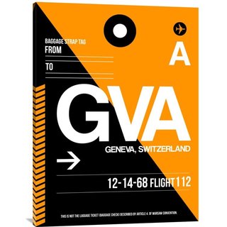 Naxart Studio 'GVA Geneva Luggage Tag II' Stretched Canvas Wall Art ...