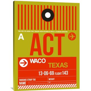 Naxart Studio 'ACT Waco Luggage Tag I' Gallery-wrapped Canvas Wall Art ...