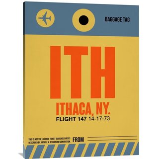 Naxart Studio 'ITH Ithaca Luggage Tag I' Stretched Canvas Wall Art - Bed Bath & Beyond - 14039500