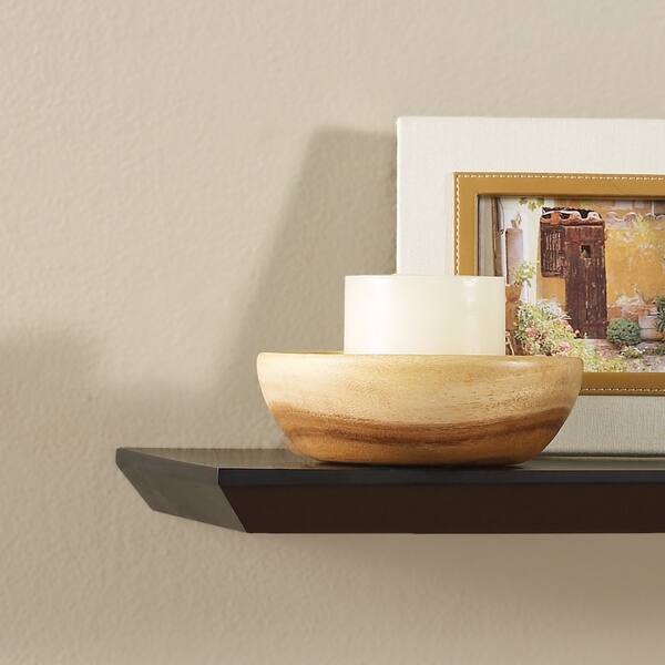 InPlace 24-inch Black Angular Bracketless Wall Shelf - Bed Bath ...