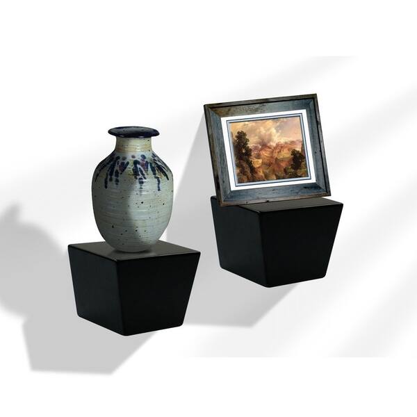 InPlace 6-inch Black Angular Wall Shelf (Set of 2) - Bed Bath & Beyond ...