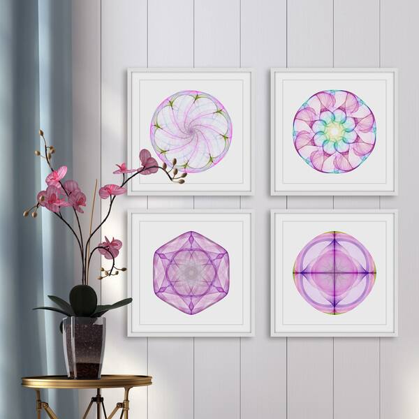 Marmont Hill - Handmade Spiro Colors Quadriptych - Multi-Color - Bed ...