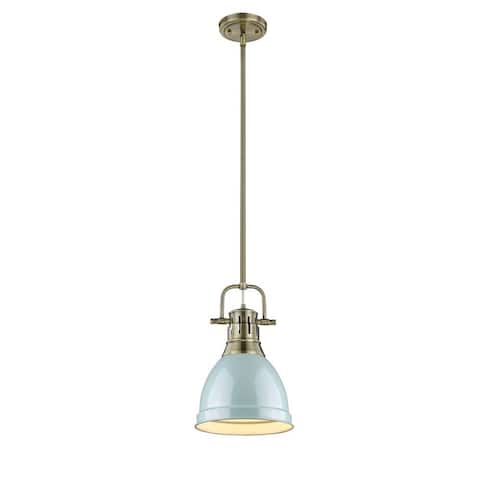 Golden Lighting Duncan Chrome and Black Steel Single Light Pendant with ...