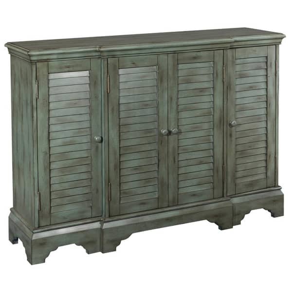Savannah Teal Shutter Console - Bed Bath & Beyond - 14075332