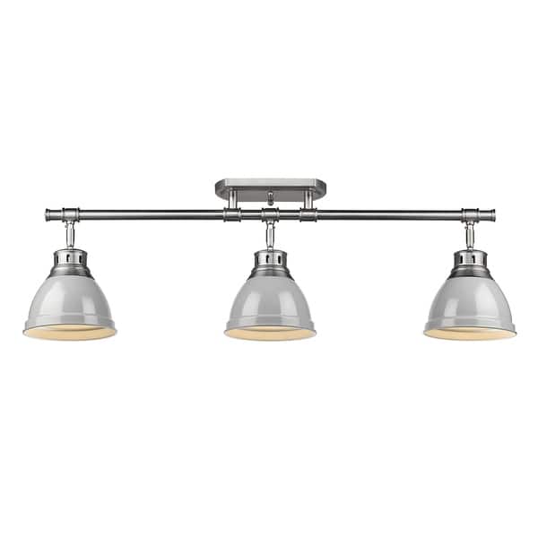 Golden Lighting Duncan 3-light Semi-flush Aged Brass Steel Track Light ...