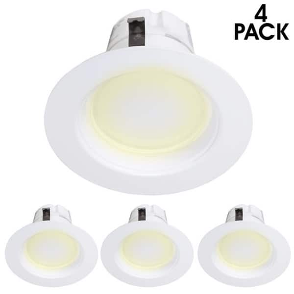 Maxxima 4-inch Dimmable LED Retrofit Downlight Warm White Lights (Pack ...