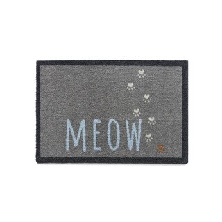 Howler & Scratch Meow Grey Premium Nylon Washable Accent Rug - 1'8" x 2 ...
