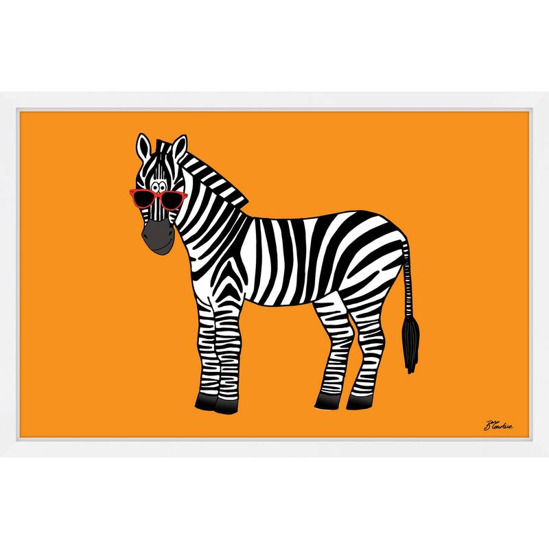 Marmont Hill - 'Zebra Hippy Body' by Brenda Courtice Framed Painting ...