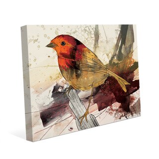 'Expressionist Vermillion Robin' Canvas Wall Art - Bed Bath & Beyond ...