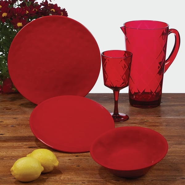 Certified International Solid Red All-purpose Bowls, Set of 6 - Bed ...