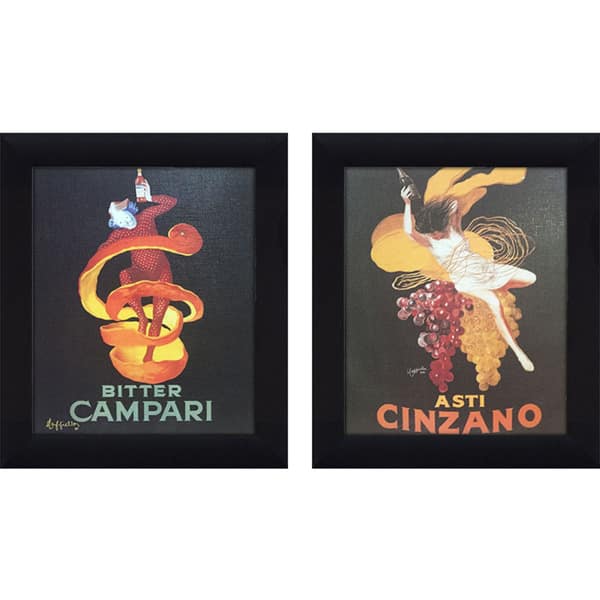 Bitter Campari & Cinzano 1 Framed & Canvassed Wall Art (Set of 2) - Bed ...