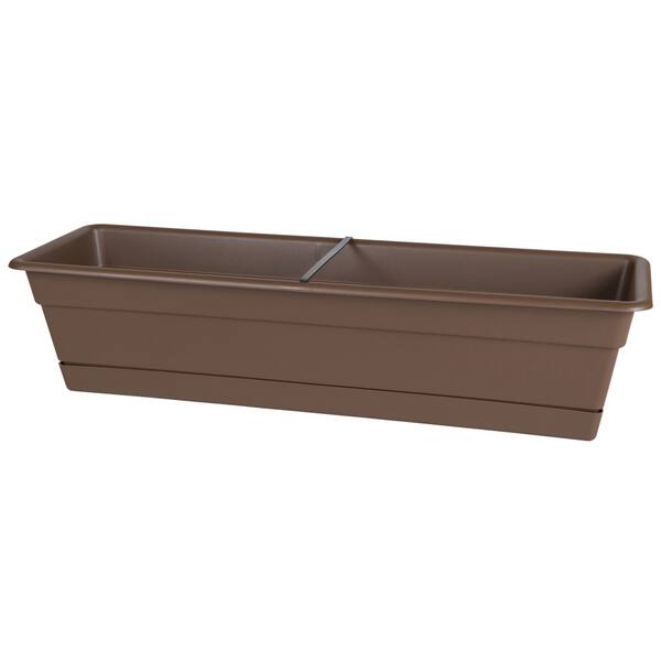 Bloem Dura Cotta Chocolate Brown Plastic 36-inch Window Box Planter ...