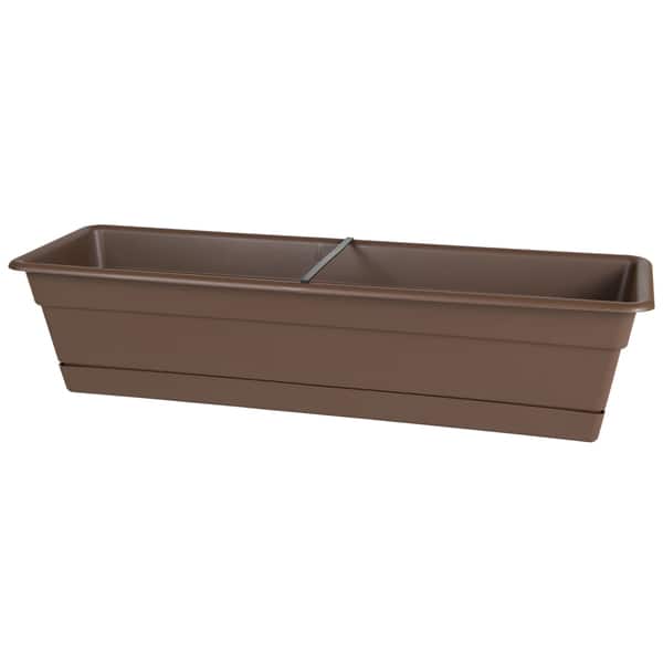 Bloem Dura Cotta Chocolate Plastic 18-inch Window Box Planter - Bed ...